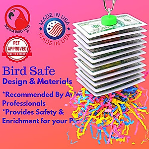 Bonka Bird Toys 1472 Small Poker Shred Bird Toy Parrot cage Craft Cockatiel Parakeet Forage Shred Budgie Accessories Assorted chew Supplies