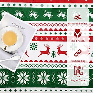 U'Artlines Christmas Washable Area Rug 5 X 7 ft Colorful Christmas Tree Deer Bell Laundry Rug Runner Non Slip Winter Soft Throw Rugs Carpet for Entryway Living Room Bedroom