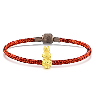 CHOW SANG SANG 999 24K Solid Gold Mini Charm Lucky Rabbit Charm Bracelet for Women 93680C