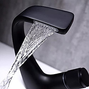 Faucet, Kitchen Sink Faucet for Bar Farmhouse Commercial, Chrome Finished Kitchen Water Tap, Bathroom Sink Faucets, Hot Cold Water Mixer, Deck Mounted Single Hole Bath Tap (Color : Silver Rose Handl