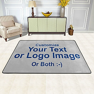 Custom Area Rug Personalized Bath Mat with Picture Image Logo Text Carpet,Customized Outdoor Rug Print Non Slip Rugs Comfort for Bedroom Kitchen Desk Door Welcome Runner Decor Gift 36x24in