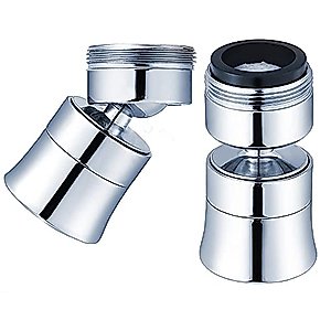 Kitchen Sink Faucet Aerator 360° Swivel 2 Spray Function Soft Bubble Stream/Strong Sprayer Faucet Tap Aerator Replacement Chrome 1.8GPM Flow Rate 15/16-27UNS-2A- Male Thread（One Piece）