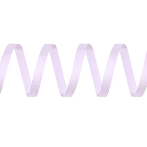 Ribest 1/4 inch 50 Yards Solid Double Face Satin Ribbon Per Roll for DIY Hair Accessories Scrapbooking Gift Packaging Party Decoration Wedding Flowers Lilac Mist