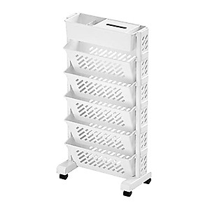 Naroote Movable Bookshelf Storage Organizer Shelf Rotating Stable Structure Compact (6 Layer) (Naroote7heys8t4aq-12)