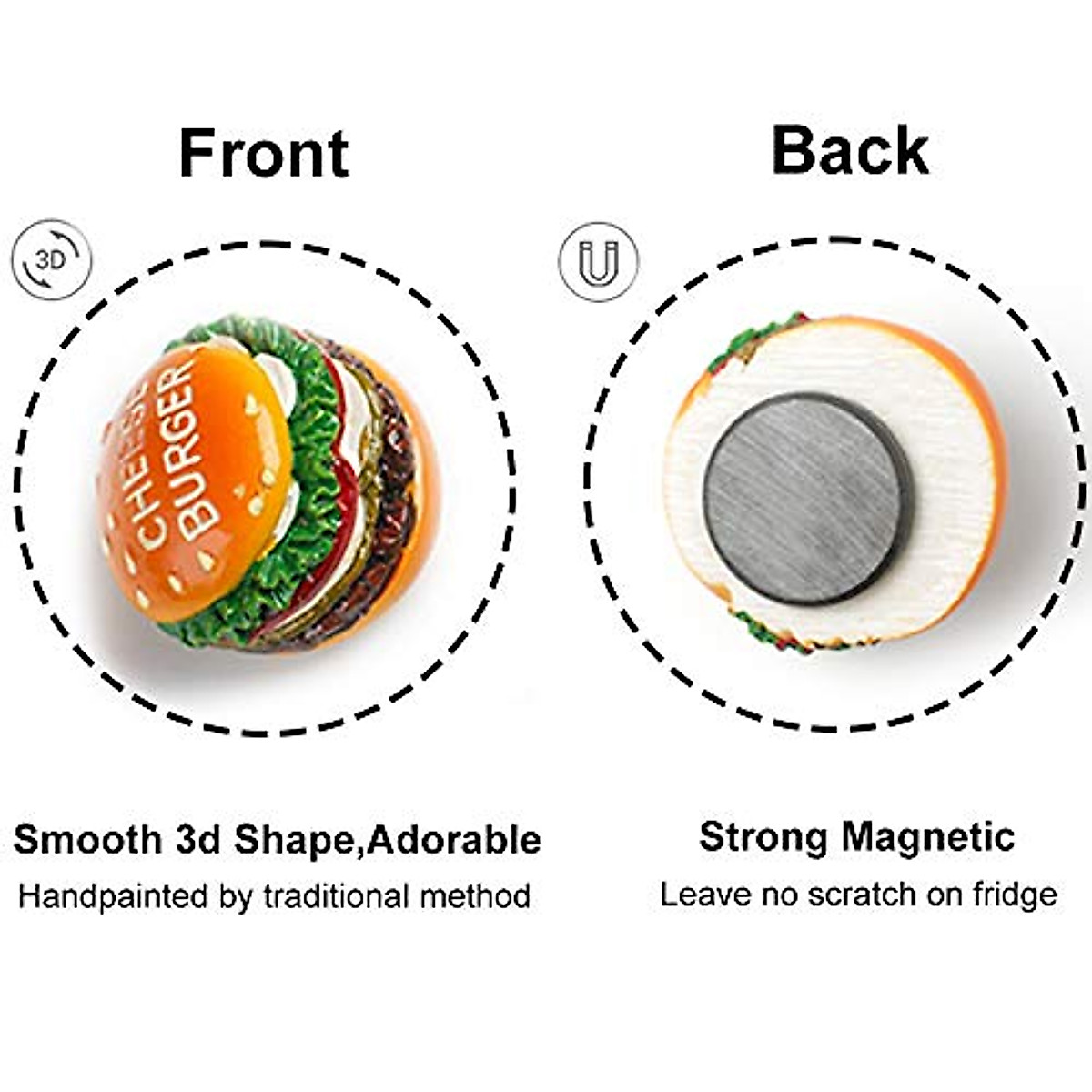 Aiuwo Refrigerator Magnets for Fridge Magnets,Cute Magnets Kitchen Decoration Kitchenware,Perfect for Refrigerators, Whiteboards, Maps and Other Magnetic Items (A-Food (5PCS))