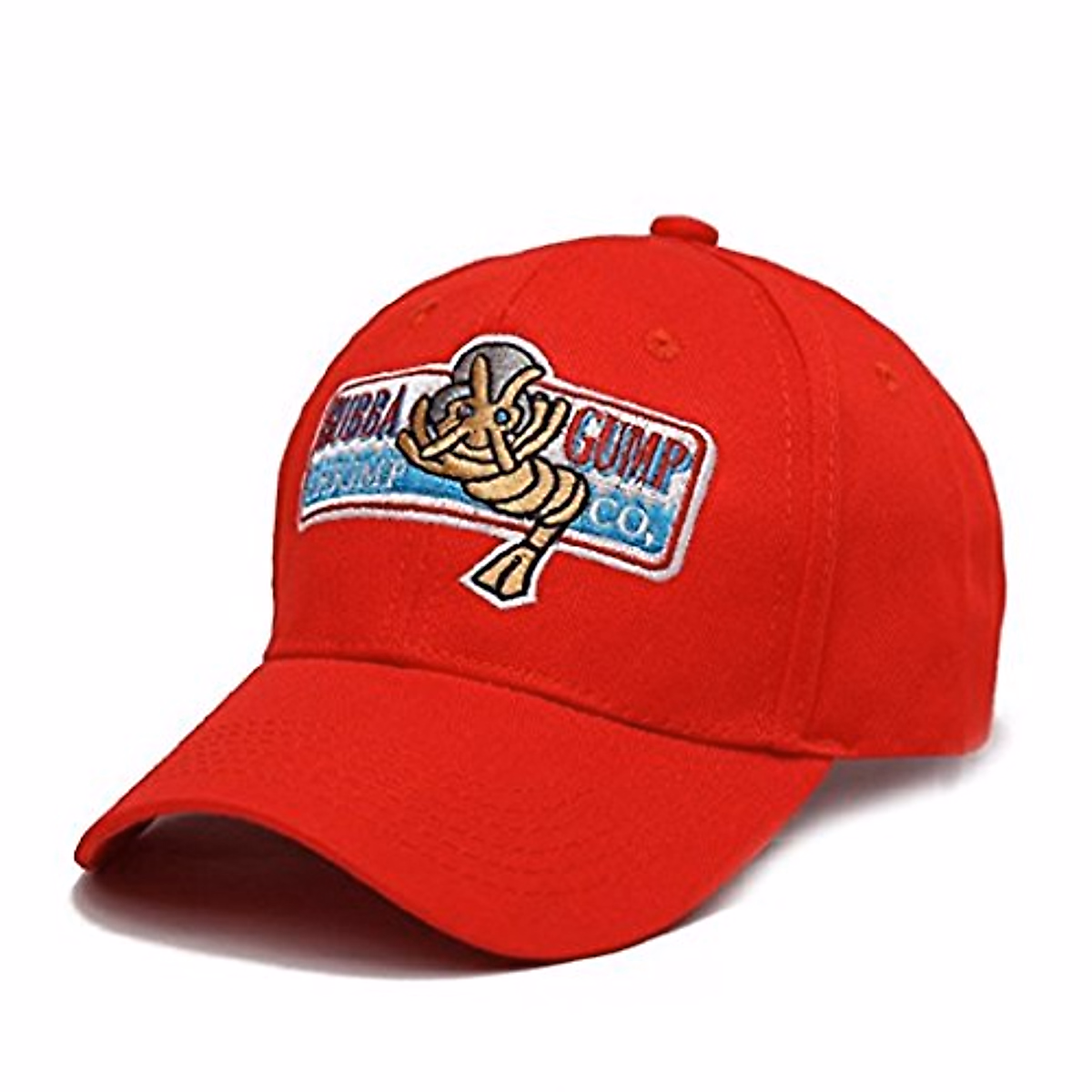 Cosfunmax Bubba Gump Hat Adjustable Shrimp Co. Embroidered Forrest Gump Baseball Cap Red (Red 1)