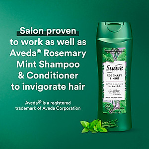 Suave Shampoo and Conditioner, Rosemary & Mint – Invigorating Formula with 100% Natural Essential Oils, 12.6 Oz Ea