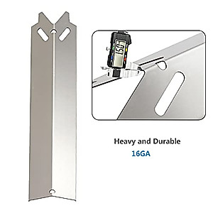 Zemibi Heat Plate Replacement for Brinkmann 810-4221-S, 810-6420-S Gas Grill Models, Heavy Duty Stainless Steel Burner Cover Flame Tamer, Heat Shield, Heat Tent Deflector, 14 7/8" x 3 1/8", 4-Pack