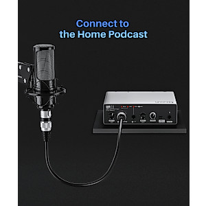 GearIT XLR to XLR Microphone Cable (1 Feet, 2 Pack) XLR Male to Female Mic Cable 3-Pin Balanced Shielded XLR Cable for Mic Mixer, Recording Studio, Podcast - Black, 1Ft, 2 Pack