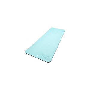 Reebok Double-Sided Yoga Mat - Lightweight, Compact, Rollable, and Cushioned Supportive Workout Mat for Yoga, Pilates, and General Exercise - Non Slip Base with Reversible Design - 6mm, Blue