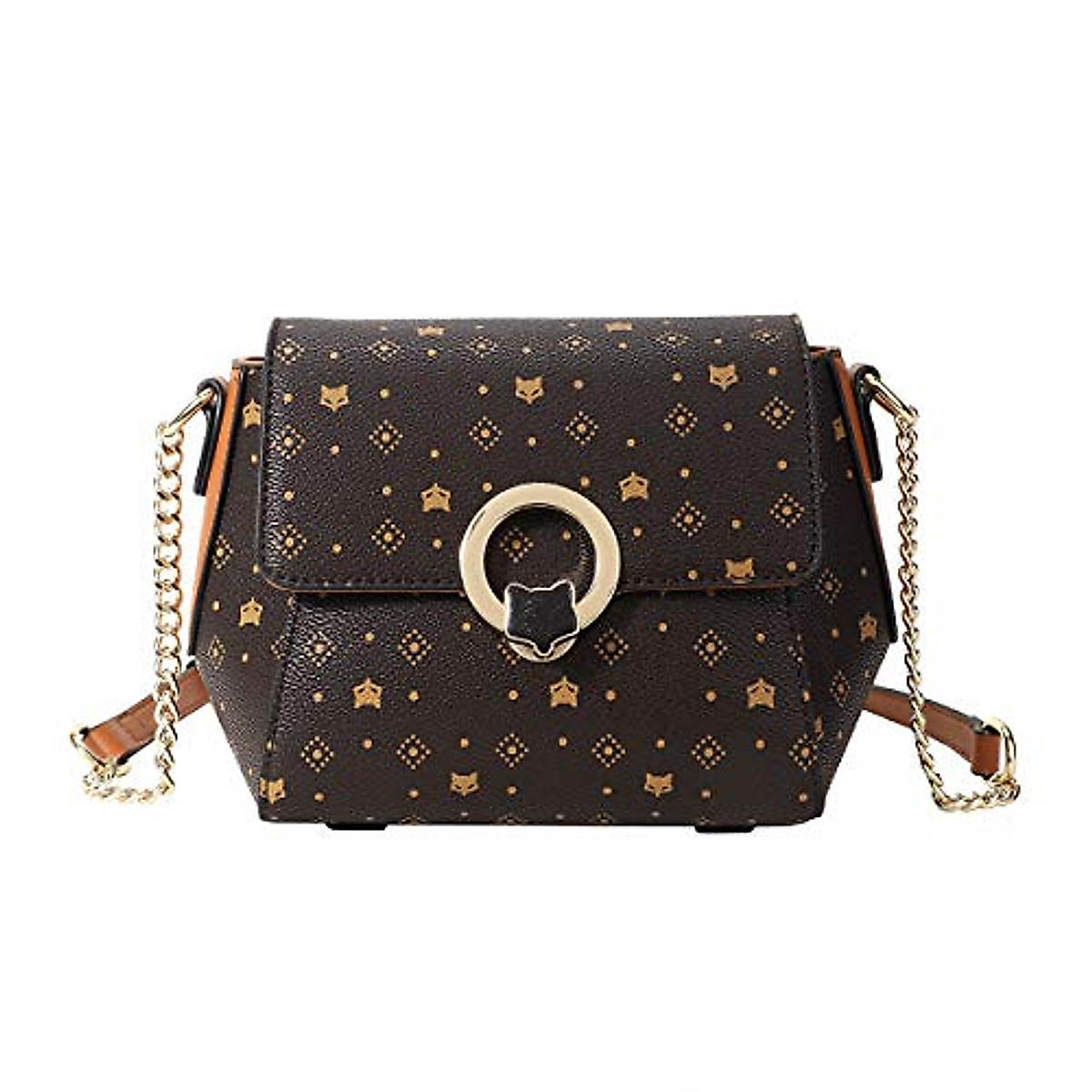 FOXLOVER Mini PVC Leather Crossbody Bag for Women Small Chain Shoulder Bags Purses for Ladies Signature Handbags