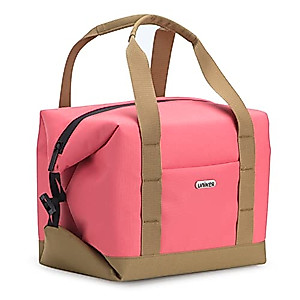 UNIKER Insulated Lunch Bag Foldable,Leakproof Lunch Box for Travel,Lunch Tote Reusable Meal Prep Container Bag,Bento Box Cooler Bag for Work Picnic Box,Rose