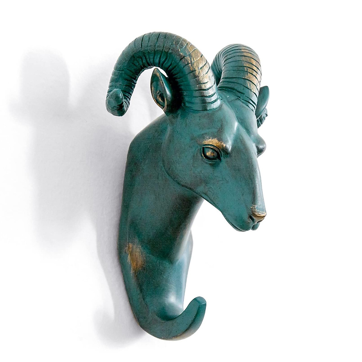 HERNGEE Sheep Head Single Wall Hook / Hanger Animal Shaped Coat Hat Hook Heavy Duty, Rustic, Decorative Gift , Rustic Bronze Color