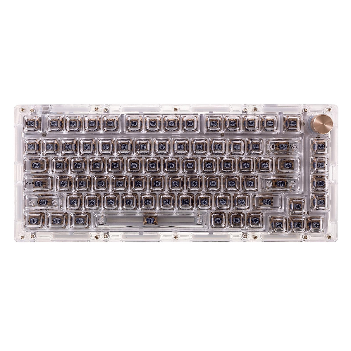 GK GAMAKAY 113 Keys Transparent PC Keycaps Set with 2.75 Shift, ASA Profile Keycaps for SN75 98% 75% Layout MX Gateron Kailh Switch Mechanical Gaming Keyboard (Amber Clear)