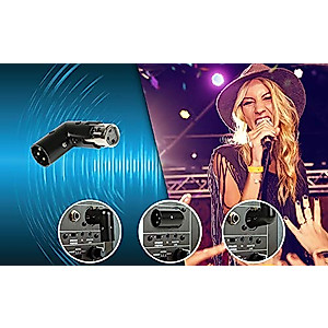 Pair of 3-PIN XLR Angle Adapter | Dual Male & Female, Durable Metal Connector w/ 4 Adjustable Angle Positions & Tight Connection to Mixer | Save Space & Keep Mic Cables Neat On Stage, In Studio & More