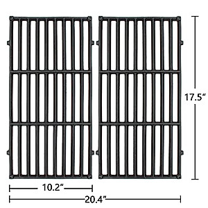 Hongso 17.5" Cast Iron Grill Grates Replacement Parts for Weber Spirit 200 Series, Spirit E-210 S-210, Spirit II 210 Series (2017 and Newer) Gas Grills (with Front-Mounted Control Panels), 7637 PCG637