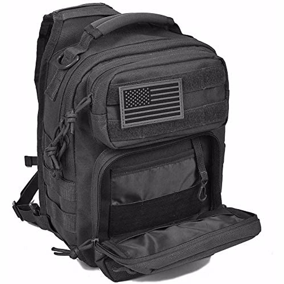 REEBOW GEAR Tactical Sling Backpack Rover Shoulder Sling Pack (Black)