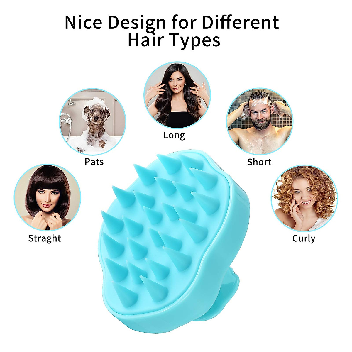 ENCO Scalp Massager,Shampoo Brush,Scalp Massager Shampoo Brush,Scalp Brush,Scalp Scrubber,Scalp Massager Hair Growth,Hair Massager,with Soft Silicone Hair Brush,Suitable for Women, Men, Pets (Green)