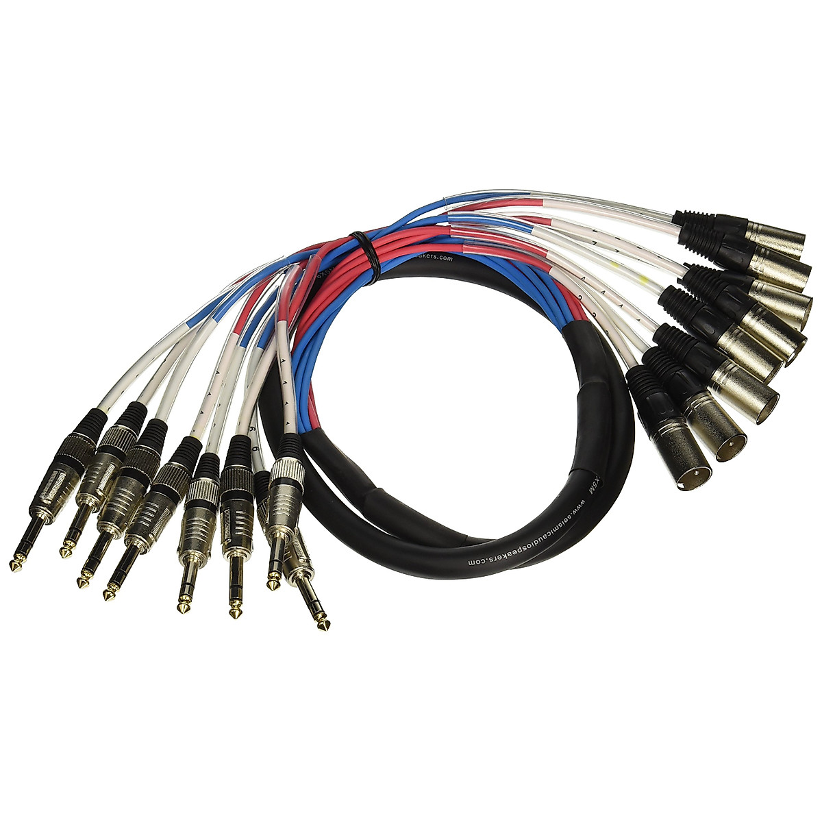 Seismic Audio - SAXT-8x5M - 8 Channel 5' XLR Male to 1/4" TRS Snake Cable