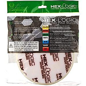 Chemical Guys BUFX_104_HEX6 Hex-Logic Light-Medium Polishing Pad, White (6.5 Inch Pad made for 6 Inch backing plates), Gray, 1 Pad Included