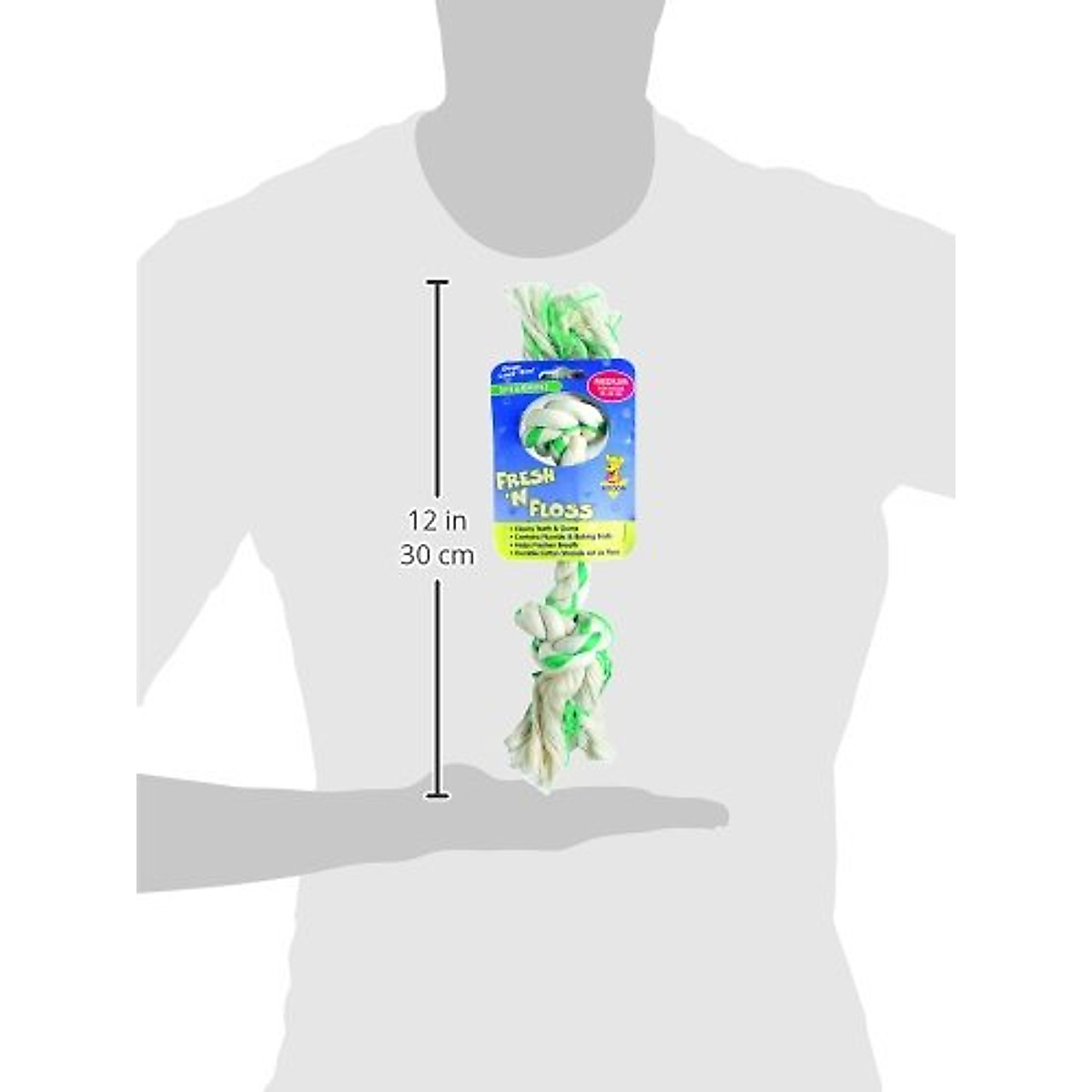 Petmate Aspen/Booda Corporation DBX52302 Fresh and Floss 2-Knot Spearmint Toy for Pets, Medium