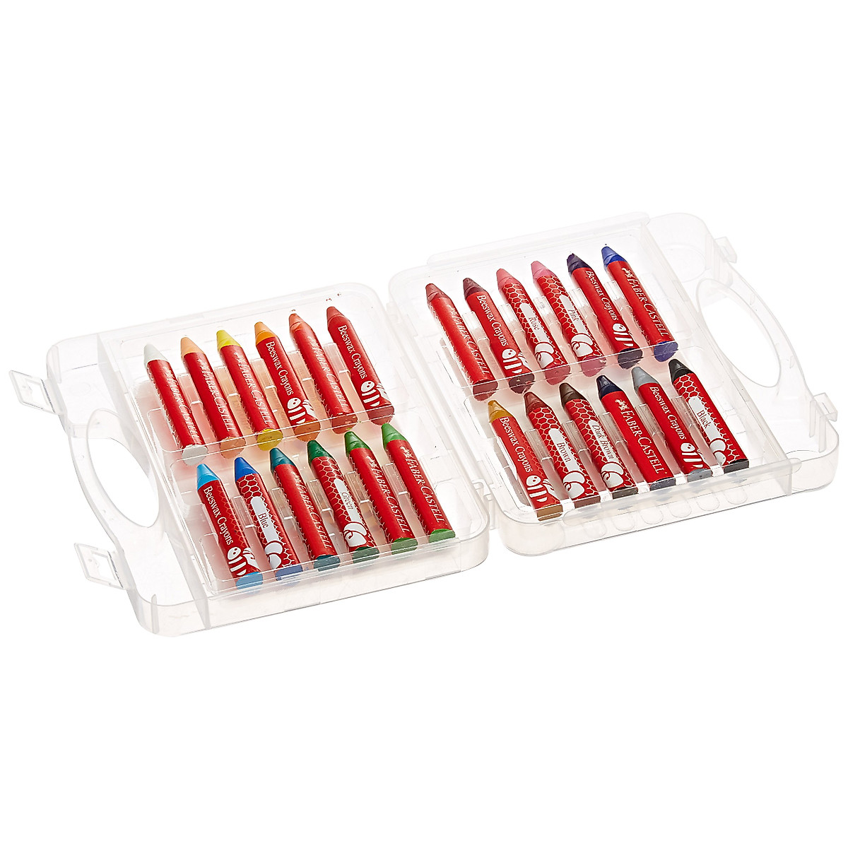 Faber-Castell Beeswax Crayons in Durable Storage Case, 24 Vibrant Colors