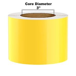 Premium Vinyl Label Tape for DuraLabel 9000 / Kodiak, LabelTac 9, VnM 8, SafetyPro 9G and Viscom ProMax 9, Yellow, 4" x 150'