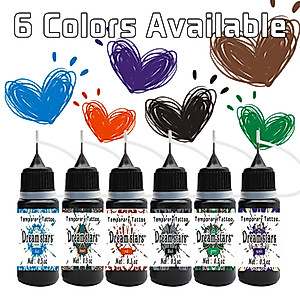 Temporary Tattoo Ink Temporary Tattoo kit (Natural Plants Based) temporary tattoo markers semi permanent tattoo with Stencils Skin-friendly for women Kids and adults (4 black)
