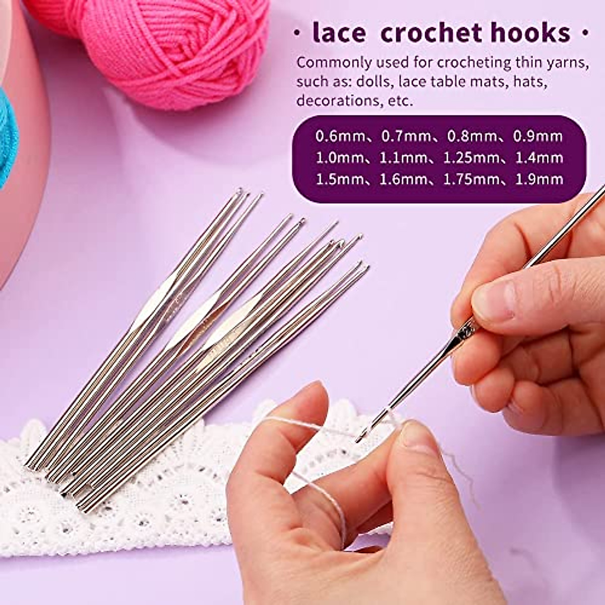 87 Pcs Crochet Kit for Beginners, Crochet Starter Kit, Crochet Needles Set with 12 Yarn Balls Plastic Sewing Needles Stitch Marker Storage Bag Knitting Accessories for Adults Kids Beginner Craft