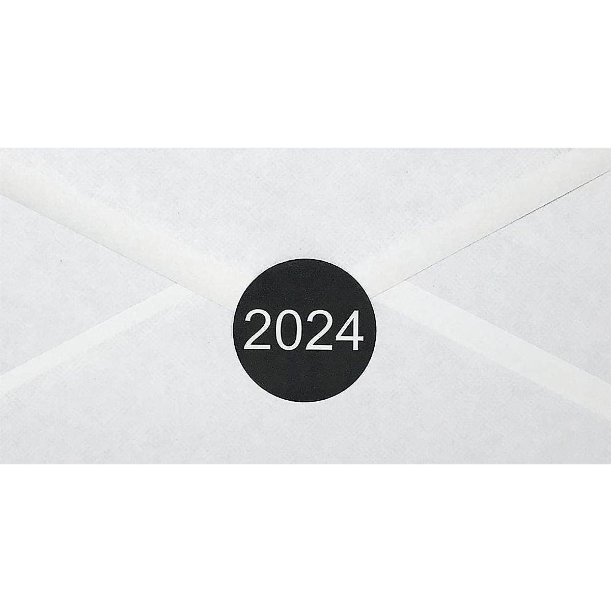 InStockLabels 2024 Year Stickers (Black) - 1.5", 500 Round Stickers Per Roll – Round Labels for File Folders, Sticker Labels for End of Year Organization, Circle Stickers for Office & Home Use