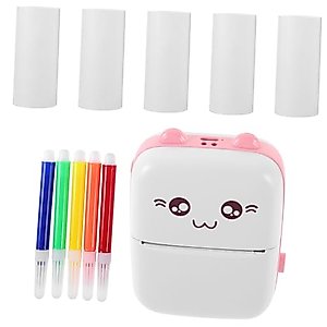TOGEVAL 1 Set Sticker Printer Printing Tool Pocket Photo Printer Small Printing Machine Wrong Question Printer Mini Phone Printer Label Printer Portable Printer Small Abs Pink