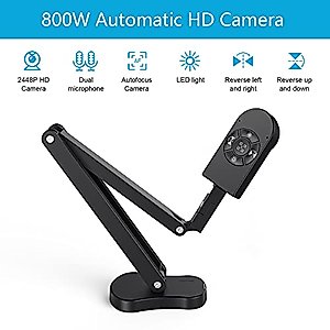 THUSTAR 8MP Document Camera & Webcam 4K with Dual Microphones, USB Visualiser A3-Size, 3-Level LED Lights, Image Invert Function, Fold, for Live Demo, Distance Education -Windows, macOS and Chrome OS