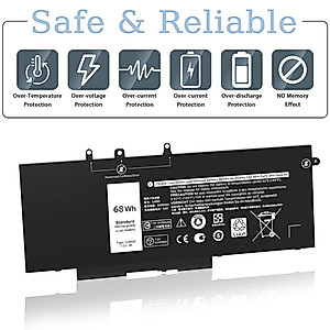 68WH GJKNX Battery Replacement for Dell Latitude 5480 5580 5280 5288 5488 5590 5591 5490 5491 5495 E5480 E5580 E5490 E5590 Precision 15 3520 3530 Series GD1JP DY9NT 5YHR4 451-BBZG 7.6V 4-Cell