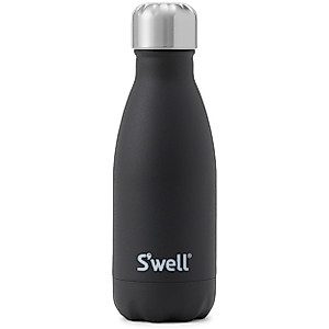 S'well Stainless Steel Water Bottle, 9oz, Onyx, Triple Layered Vacuum Insulated Containers Keeps Drinks Cold for 24 Hours and Hot for 12, BPA Free, Perfect for On the Go