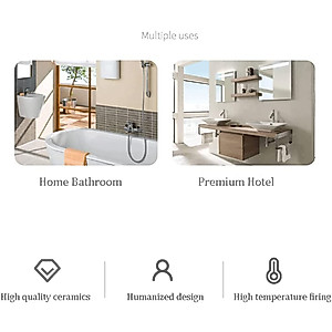 OUSIKA soap Dispenser Ceramic Soap Pump Refillable Matte Metal Pump Lotion Dispenser Non-Slip Bathroom Home Hotel 320 Ml / 10.8 Oz Soap (Color : White)