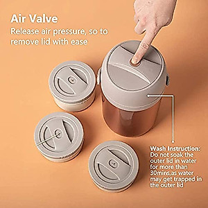 Tajavl Bento Lunch Box, 64oz Thermos for Hot Food, 3-Tier Stackable Insulated Food Jar, Vacuum Stainless Steel Leakproof Soup Container for School Office Outdoors