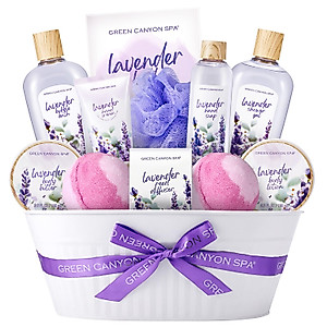 Gifts Baskets for Women, Christmas Bath Sets for Women Gift, 12Pcs Lavender Spa Kit Includes Bath Bomb, Body Lotion, Body Wash, Spa Basket for Men, Gifts for Birthday Christmas