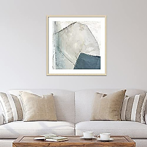 Amanti Art Varied Blue Abstract by Emma Peal Wood Framed Wall Art Print (33 in. W x 33 in. H), Svelte Natural Frame