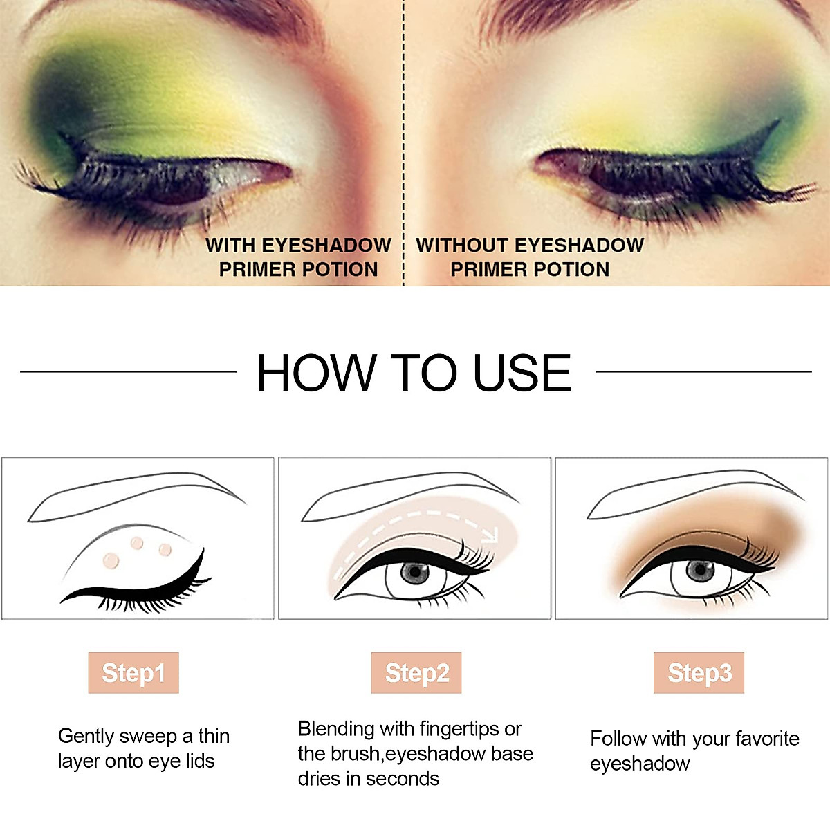 Erinde Eye Primer Eyeshadow Base, Matte Eyelid Primer Makeup, Nude Cream Eye Shadow Primer For Mature Skin, Waterproof, Long-Lasting, Makeup Primer For Face, Cruelty-Free, 2PCS