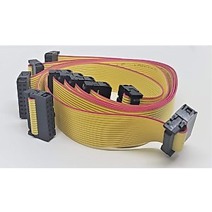Pc Accessories - Connectors Pro 5-Pack 8" FC F/F IDC 16P Yellow Flat Ribbon Cable, 8 Inches 20cm Length with 2.54mm 16 Pins Female to Female Connector