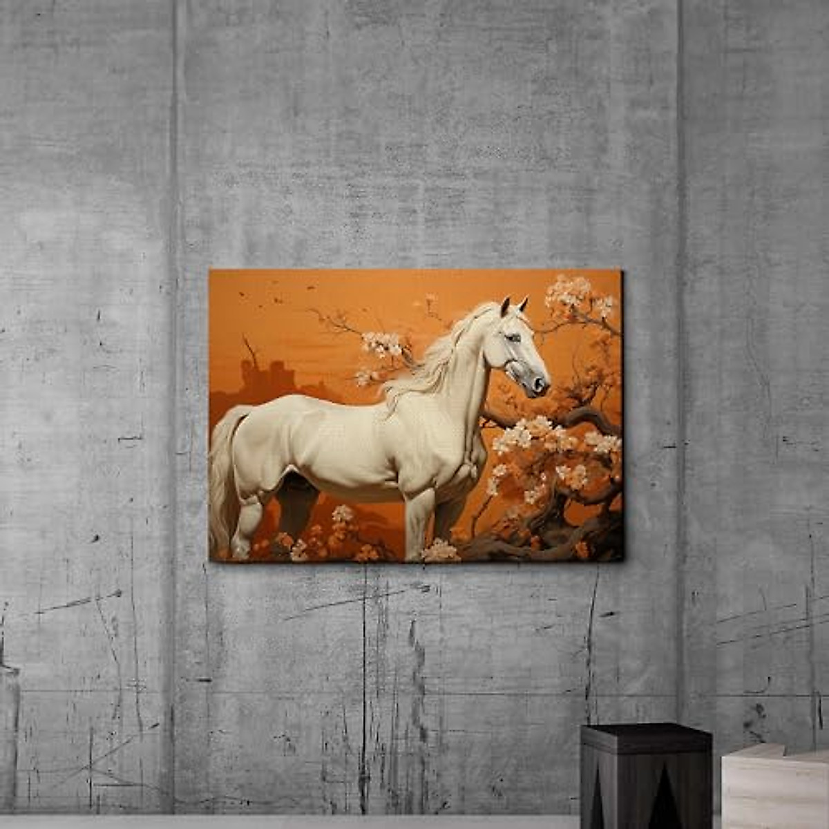 Majestic Black Stallion Galloping In The Clouds, Black Horse On Salt Flats, Canvas Print, Black Horse Print, Black Horse Wall Art