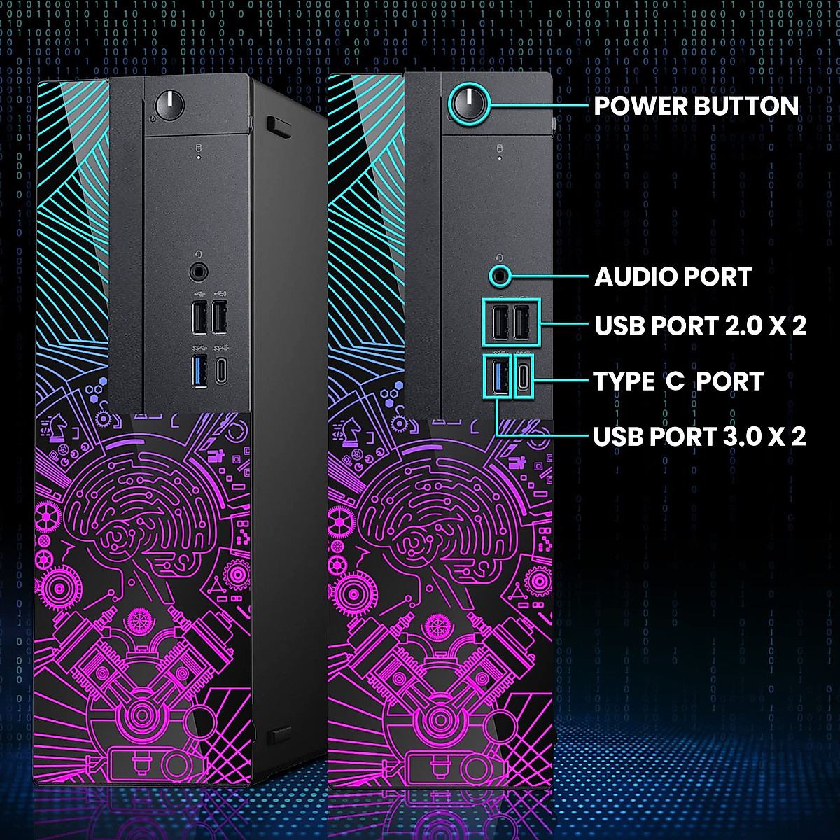 Lumos 8 Gaming Desktop PC, Intel Core i5 7th Gen, AMD RX 6400 4GB DDR6, 16GB RAM, 256GB SSD + 2TB HDD, PCI-E Bluetooth | Wi-Fi, RGB Kit, Win 10 Pro (Renewed)