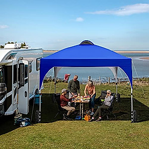 Topeakmart Outdoor Pop up Canopy Tent Camping Tent Sun Shelter Portable Canopy Tent 10x10 Heavy Duty for Garden Patio Park Market Blue