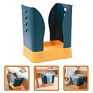 CUBTOL Bag Storage Bin, Trash Holder Hook Cupboard Bedroom with Bathroom Bag Sink Office Blue Door Rack Under Kitchen Removable Gare Yellow - Hanging Compost for Garage Bin Plastic