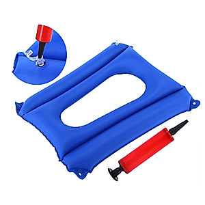 Eyourlife Inflatable Seat Cushion PVC Seat Cushion with Hand Pump Air Mattress Breathable Chair Cushion for Toilet Chair, Wheelchair (B)