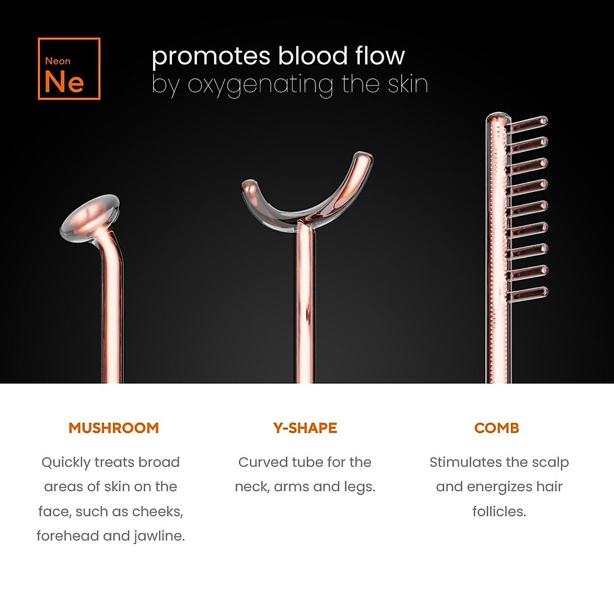 NuDerma Professional Skin Therapy Wand - Portable Skin Therapy Machine with 6 Neon & Argon Wands – Boost Your Skin – Clear Firm & Tighten