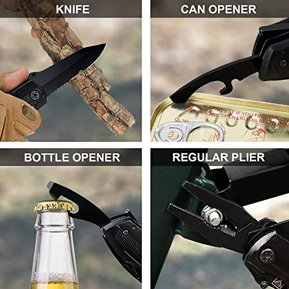 Gifts for Men Dad Husband Him, Survival Kit 14 in 1, Survival Gear and Equipment,Pocket Knife Multitool,Engraved Wood Pocket Knife I Love You, Unique Birthday Gift Idea for Men, Mens Stocking Stuffers
