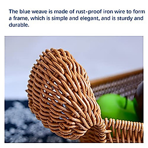 Mokylor Rattan Woven Fruit Basket, Squirrel Shape Woven Wicker Baskets, Creative Weaving Storage Container Vegetable Basket Tray for Laundry, Picnic and Decoration