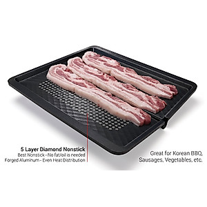 Happycall 5 layer Diamond Nonstick BBQ Grill/Griddle, PFOA Free, Square