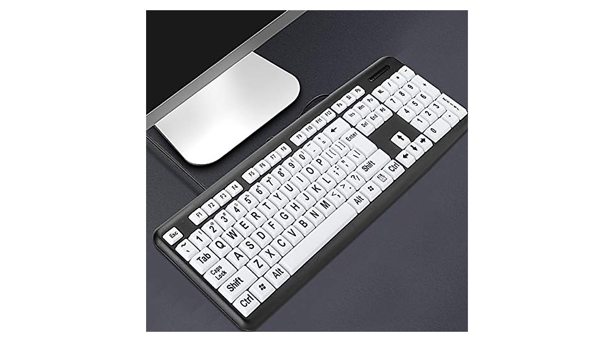 Large Print Keyboard for Seniors - Easy to See & Use
